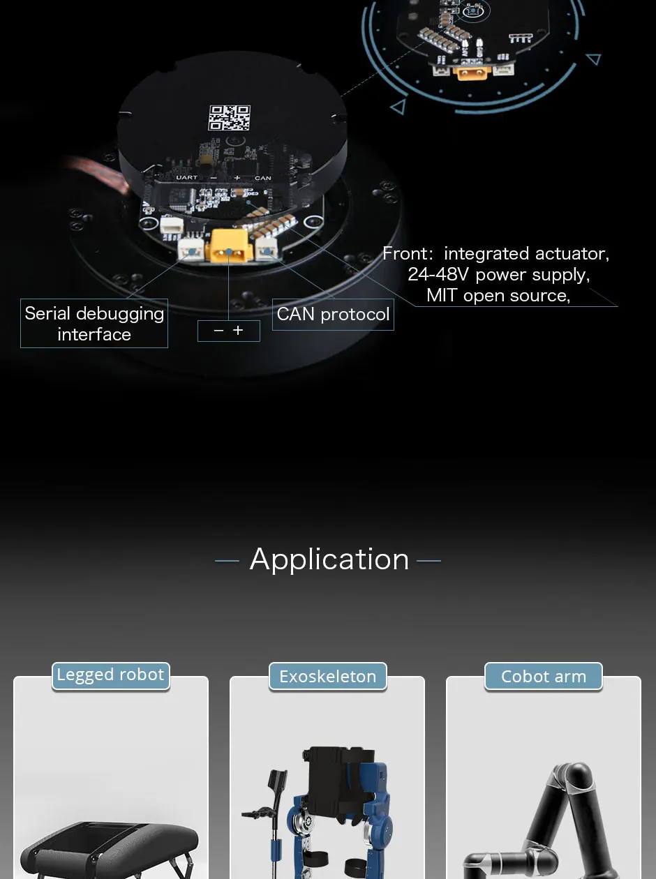 T-motor Official Easy Control Heavy Duty Pancake Dc Servo Direct Drive Actuator Robot Motor ...