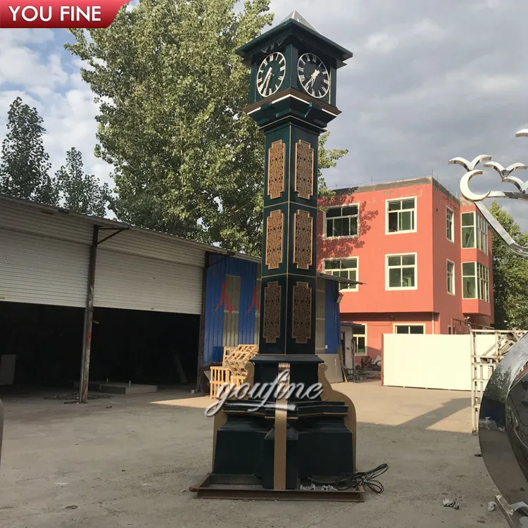 Tower Sculpture - Modern Bell Tower Stainless Steel Clock