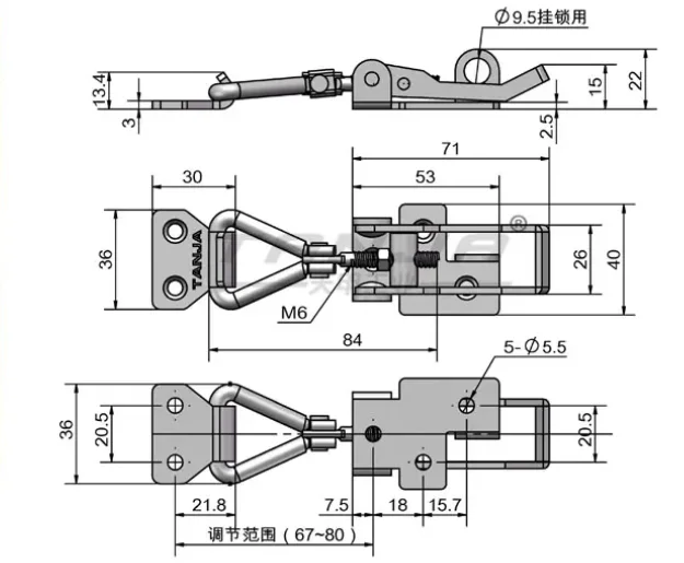 Steel Lock Hasp Adjustable Latch Type Toggle Clamp Boat Toggle Latch ...