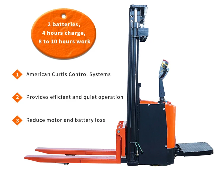1500kg Pallet Reach Truck Self Loading Lift Forklift Electric Stacker 3 ...