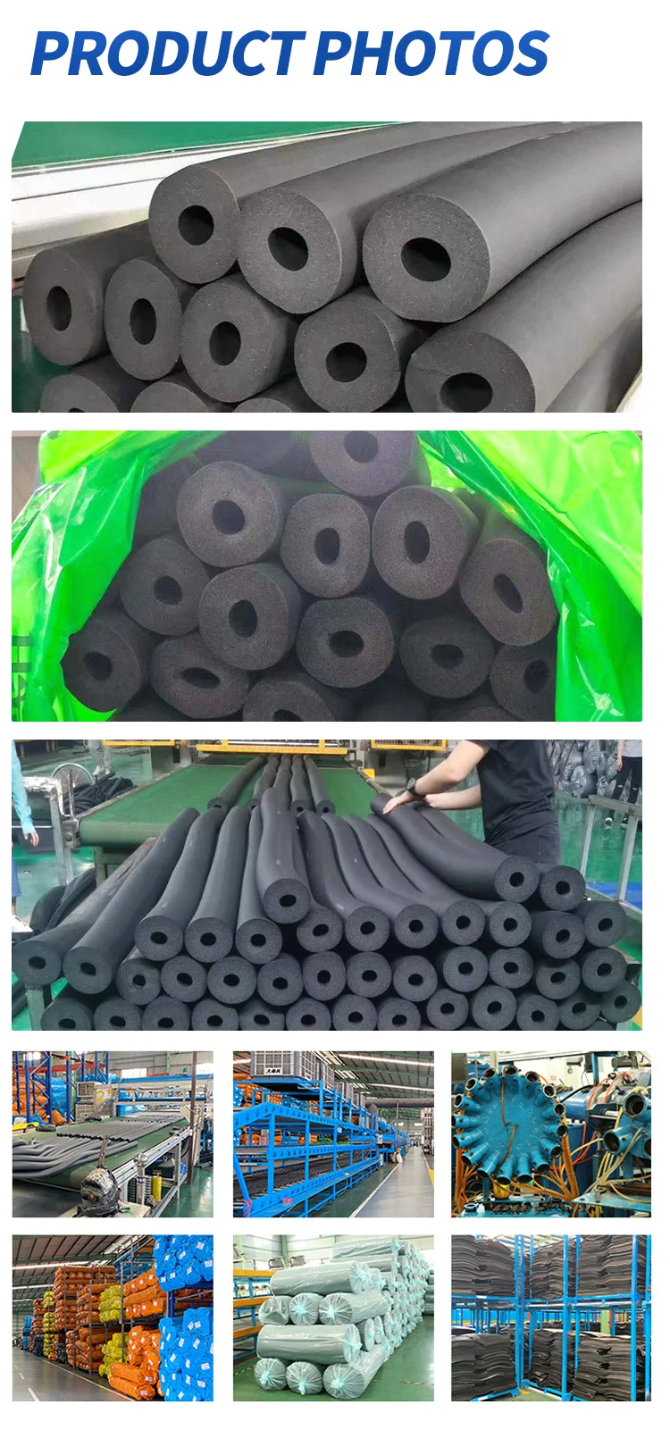 Flexible Elastomeric Closed Cell Tube Rubber Foam Insulation Pipe Air ...