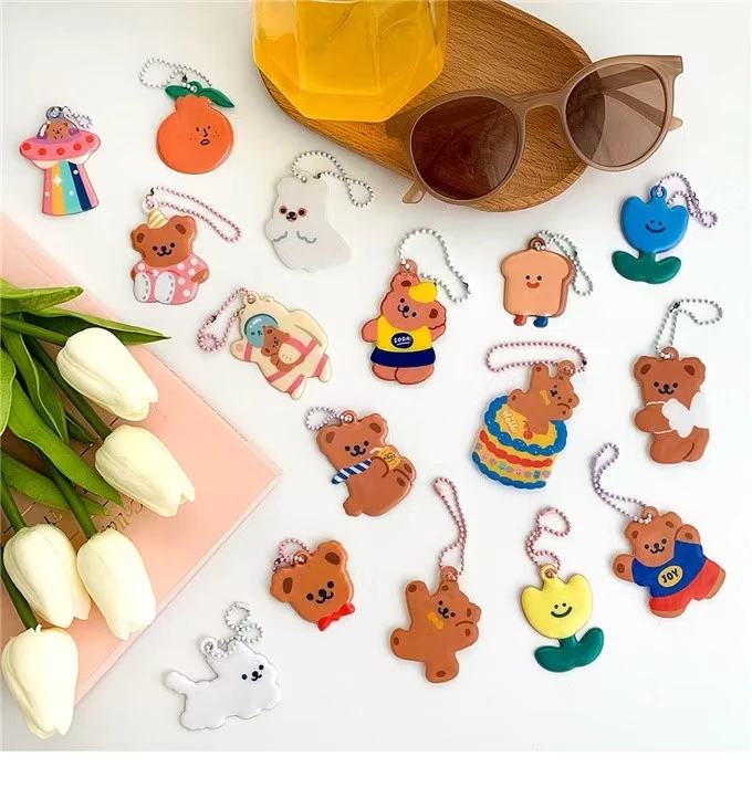 Custom PVC Puffy Keychain with Cute Animals Low MOQ Soft Key Chain Kpop ...
