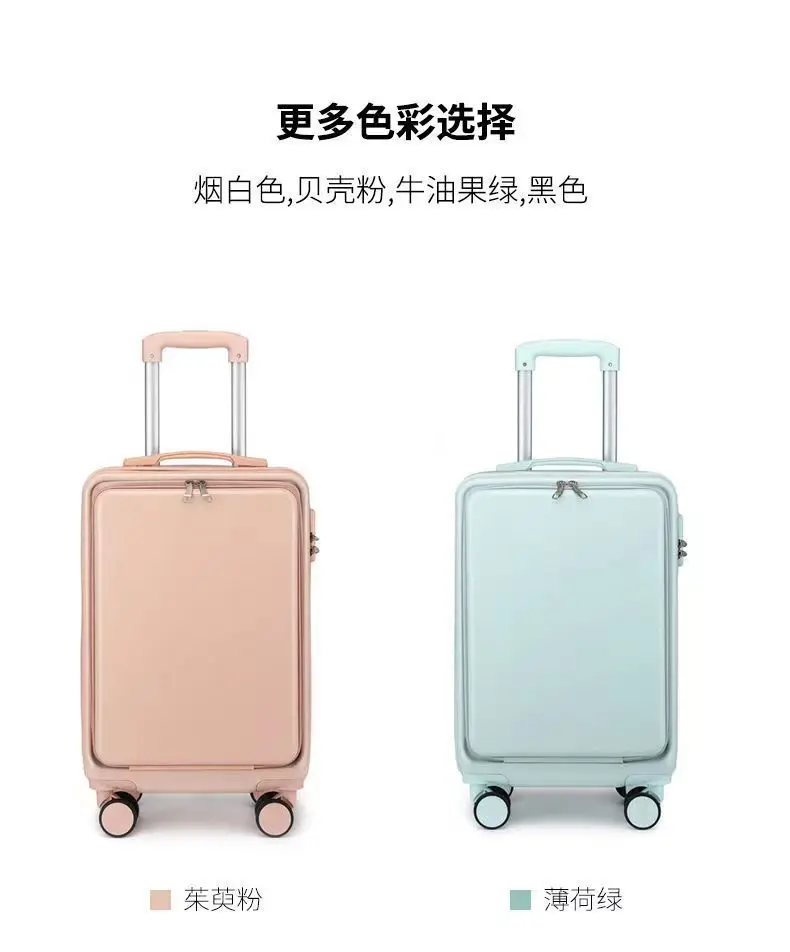 2023 New Front Open Pocket Aluminum&zipper Frame Luggage Multi-function ...