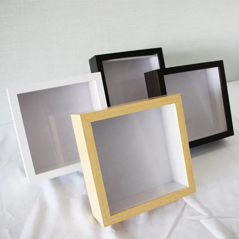 Black 6cm MDF Shadow Box Frame with Glass for Art & Photos - Custom ODM