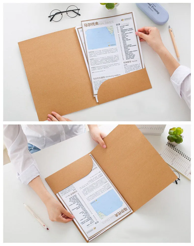 Custom Recycled A4 Cardboard Folder Document File For Promotion - Buy ...