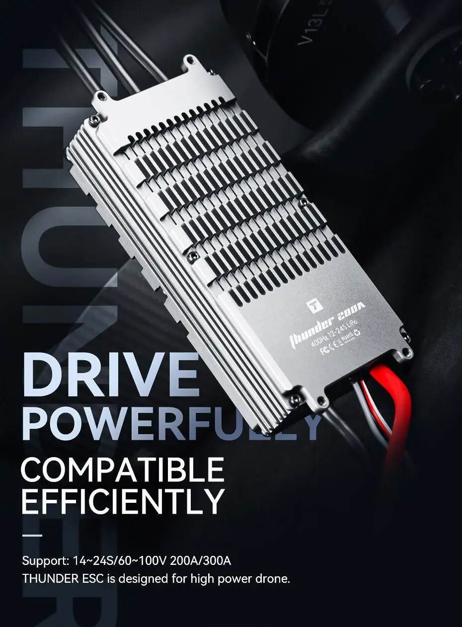 T-motor Thunder 200a 24s Esc For Motor Speed Control Data Retrieval ...