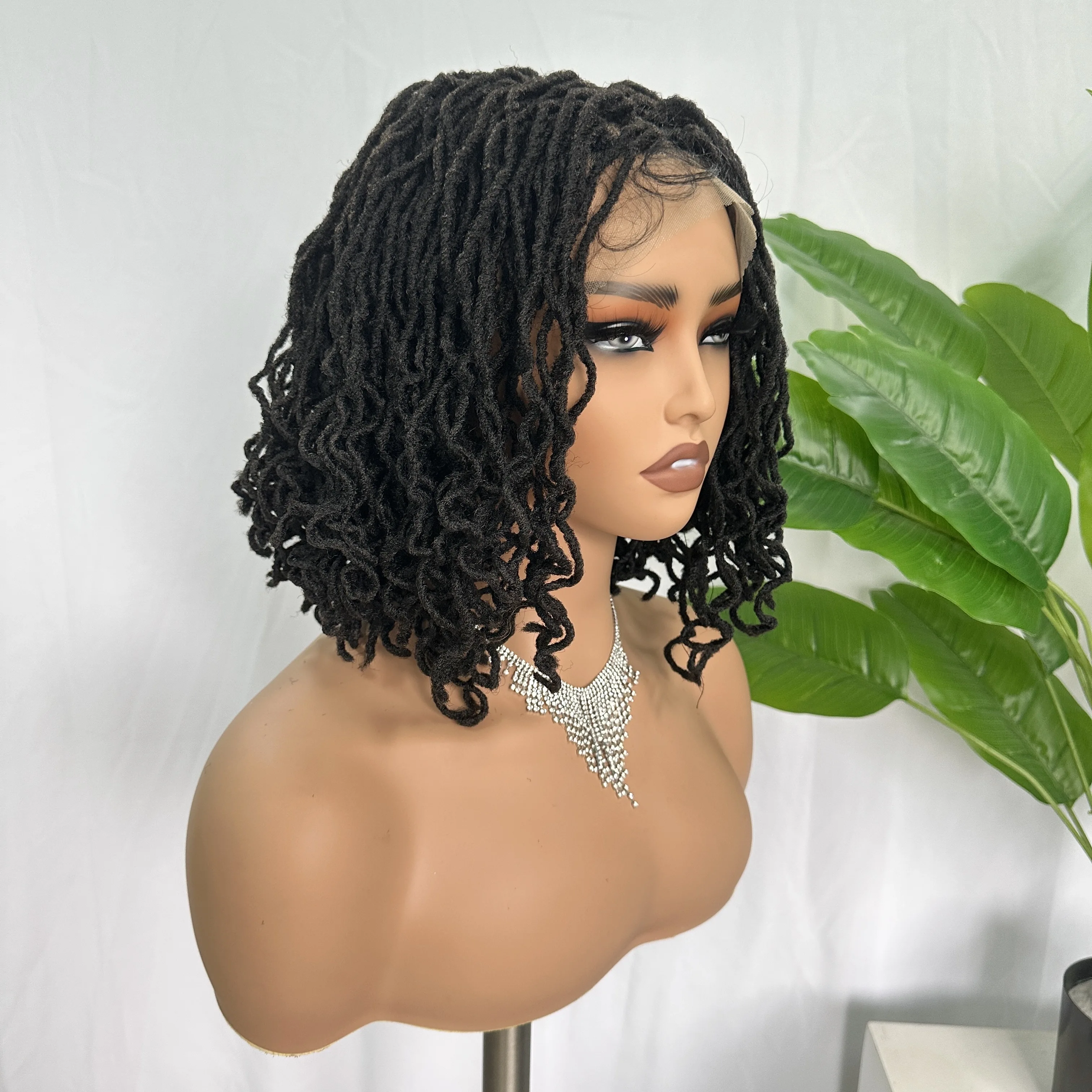 16inch Ombre Orange Blonde Curly Dreadlock Wig Synthetic African Faux ...