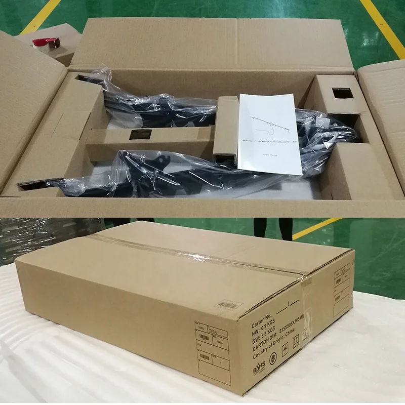 Triple Monitor Free Standing Desk Mount VESA 75*75 VESA 100*100 Swivel ...