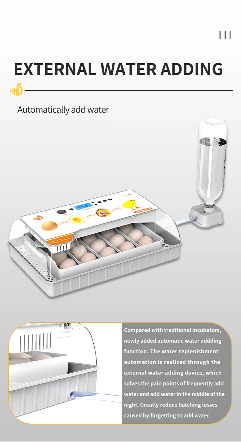 Automatic Egg Incubator with External Water Filling - 20 Egg Capacity ...