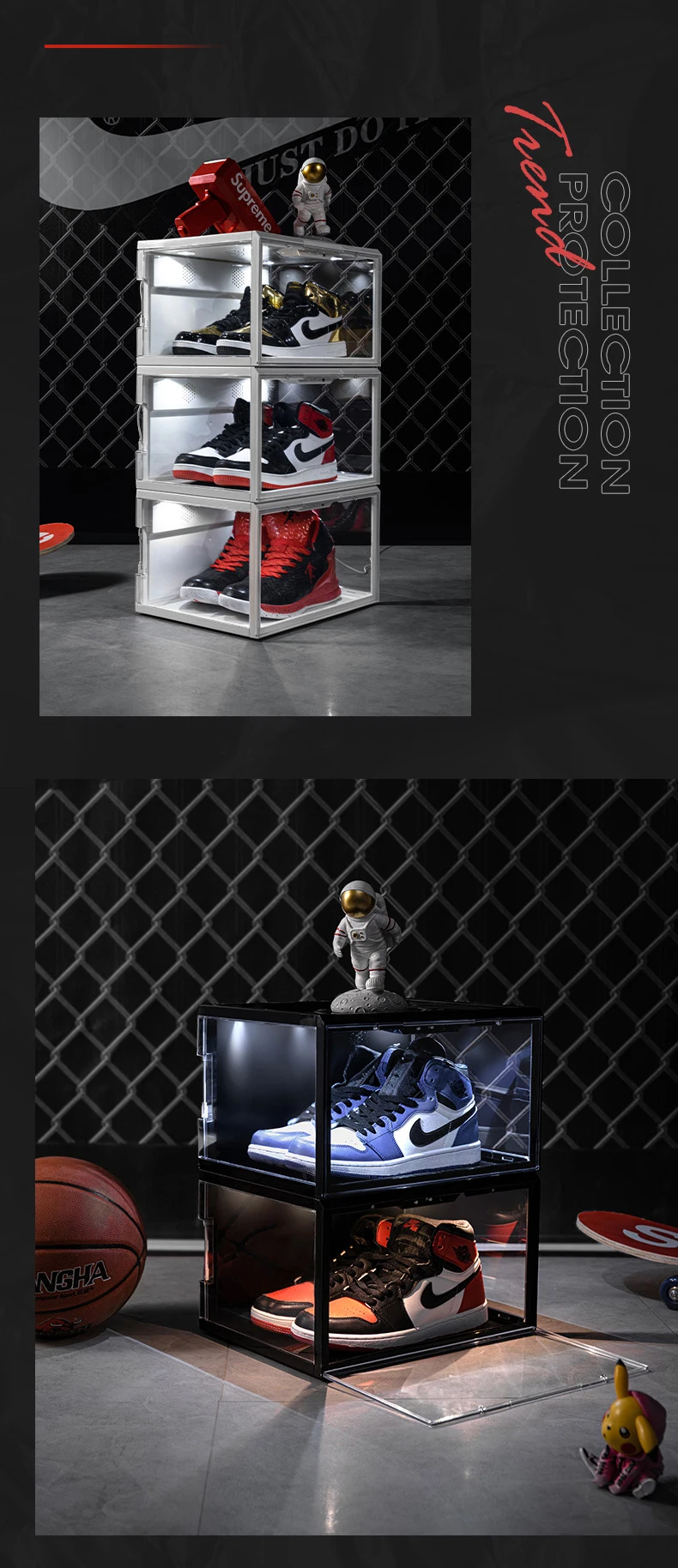 Custom Made Display Creative Transparent Led Charging Magnetic Led ...