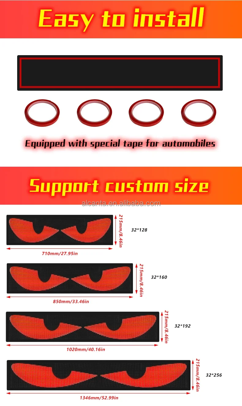 DIY RGB Car LED Matrix Pixel Panel - Devil Eyes Lights