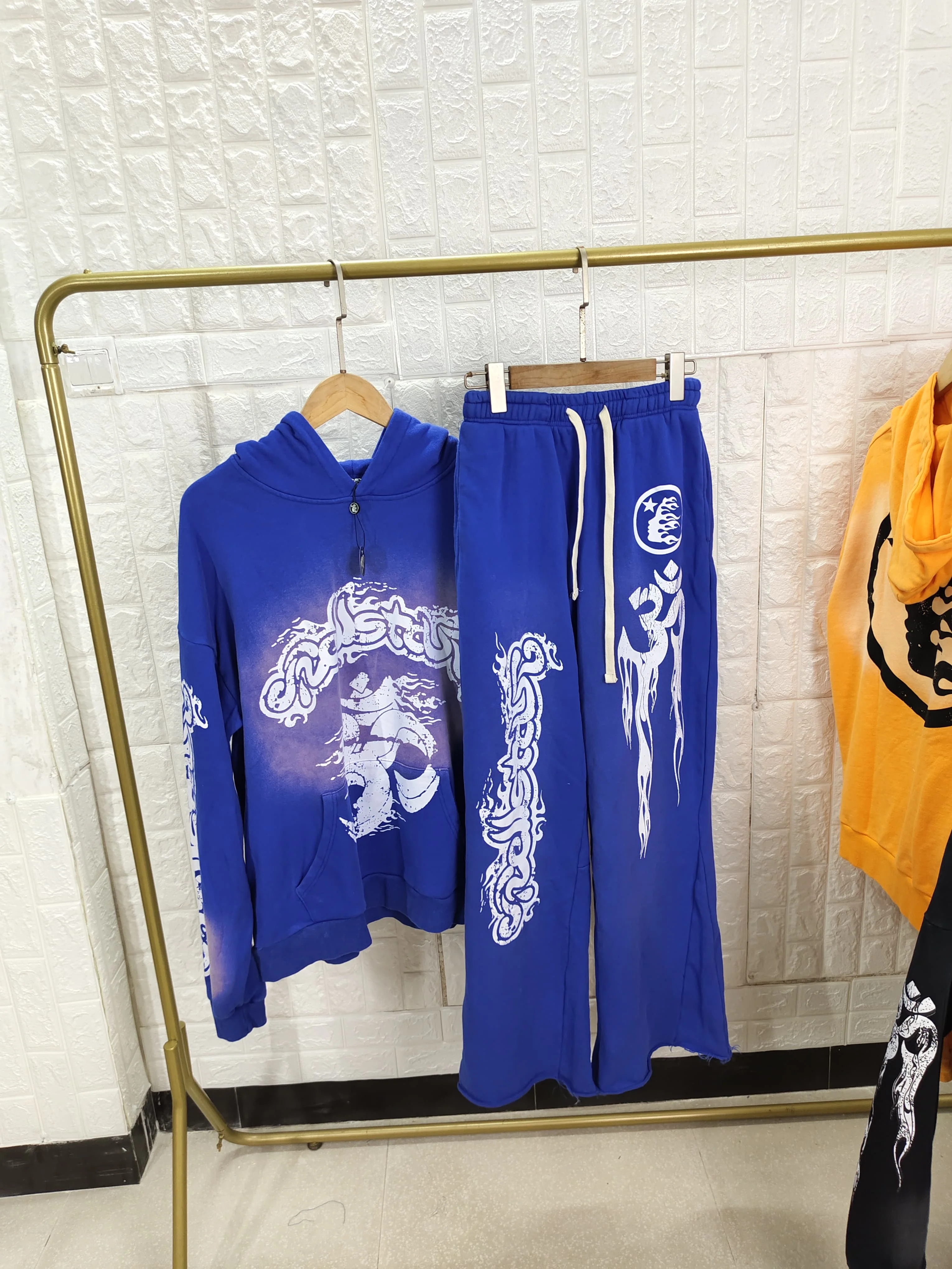 Top Quality Hellstar Sweatpants And Hoodie Set Tracksuits Acid Wash ...