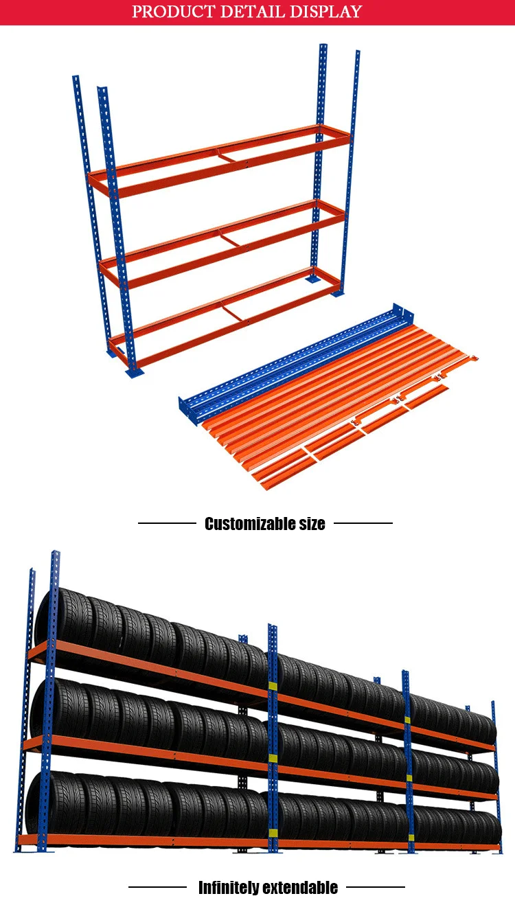 Heavy Duty Racking System Warehouse Storage Tire Display Storage Rack ...