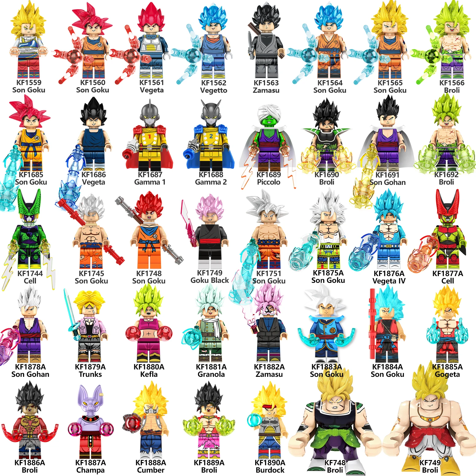 Dbz Son Goku Gogeta Champa Japanese Anime Series Figures Baseplate ...