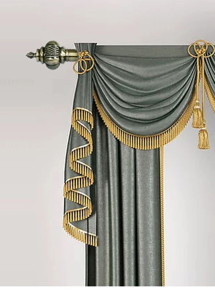 Elegant Shape Rod - Double Curtain Rods with Finials