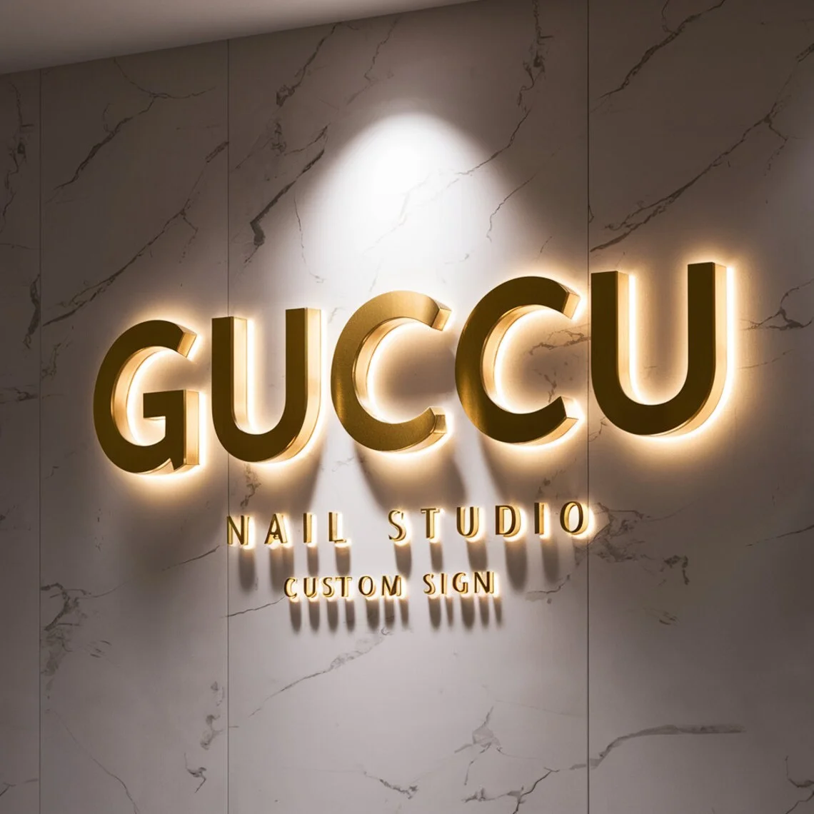 Custom Business Sign,Custom Backlit Sign,3D Logo Signs,Beauty Salon ...