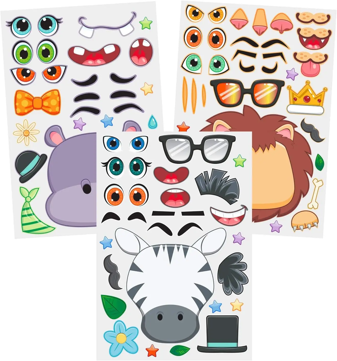 Custom Cartoon Puzzle Make a Face Sticker Party Favor Sticker DIY ...