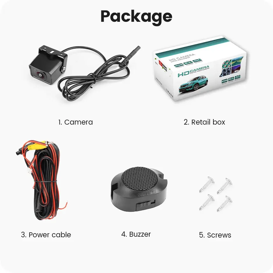 Smart Car Rear View Camera - 1080P ADAS BSD AI Tracking