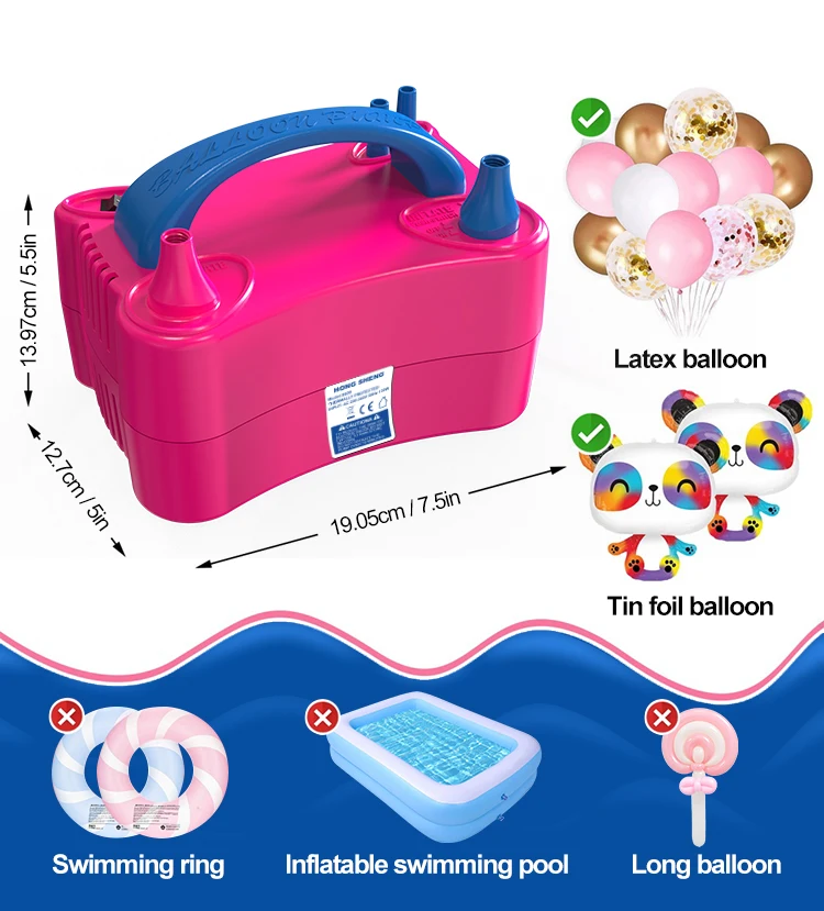 110v 220v Portable Air Inflator Dual Nozzle Electric Balloon Pump For ...