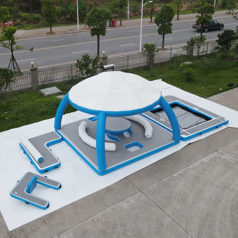 Portable Modular Drop Stitch Pvc Floating Leisure Lounge Jet Ski Dock ...