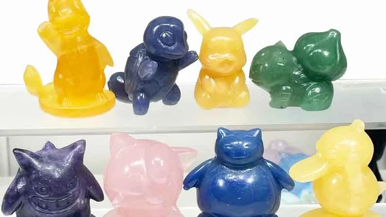 Rainbow Fluorite Pokemon Crystal Mini Pokemon Carving Crafts Pikachu ...