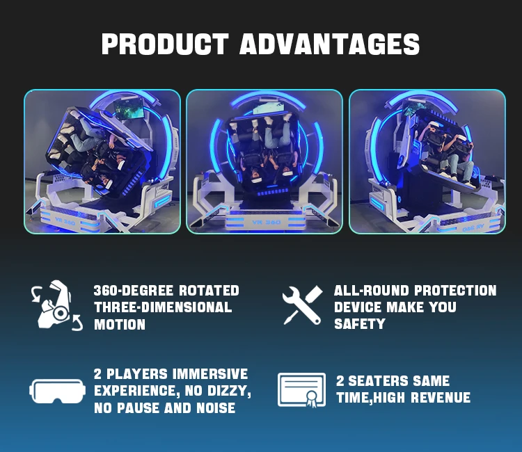 Amusement Theme Park 9d Egg Vr Cinema 360 Vr Two Seats Flight Simulator ...