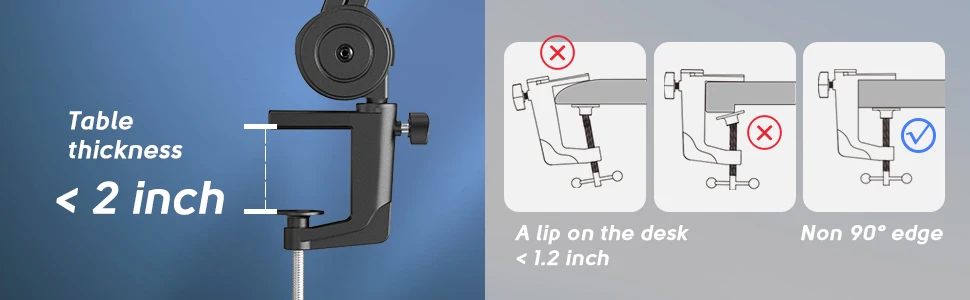 Fifine Table Cantilever Solid Mic Boom Arm for Live Streaming