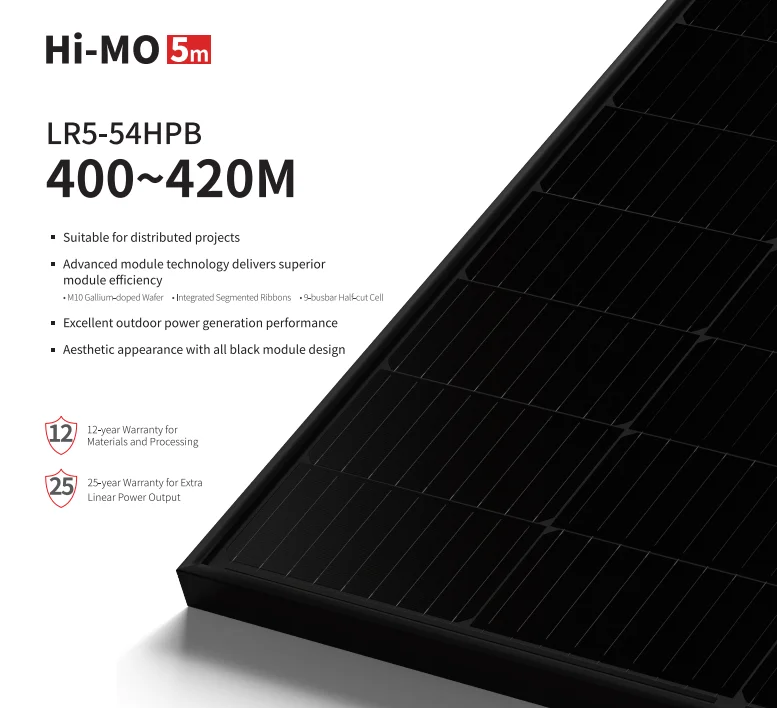 Longi Solar System Hi-mo 5m Lr5-54hpb 400w 405w 410w 415w 420w Bificial Mono Solar Panel - Buy ...