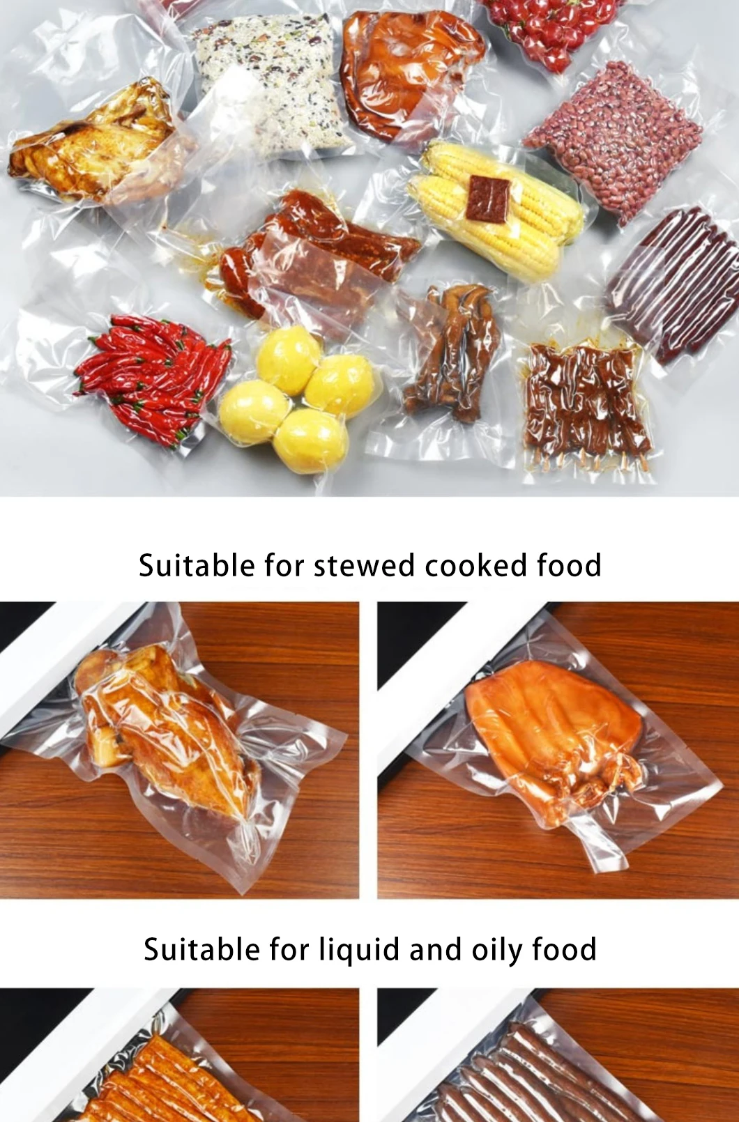 Lg Laminated Custom Printed Transparent Plastic Mylar Sea Food ...