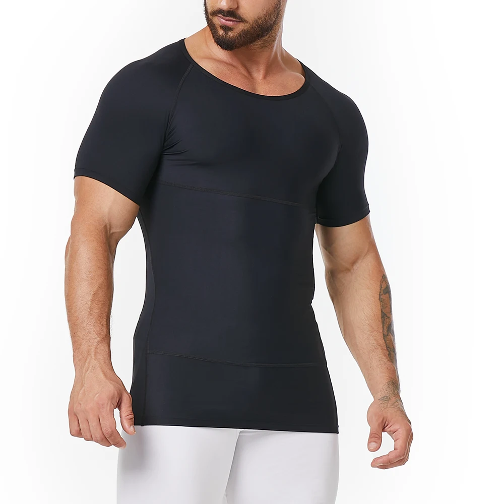 Hide Men Boobs Gynecomastia Compression Shirts Short Sleeve Body Shaper ...