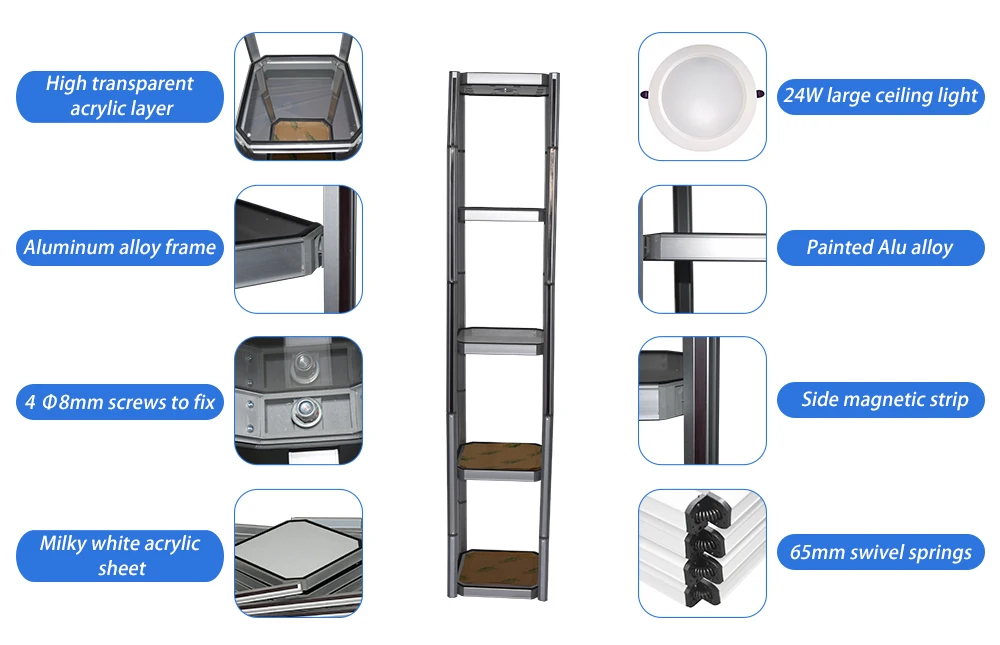 Round Folding Free Standing Led Light Trade Show Exhibit Spiral Twist ...