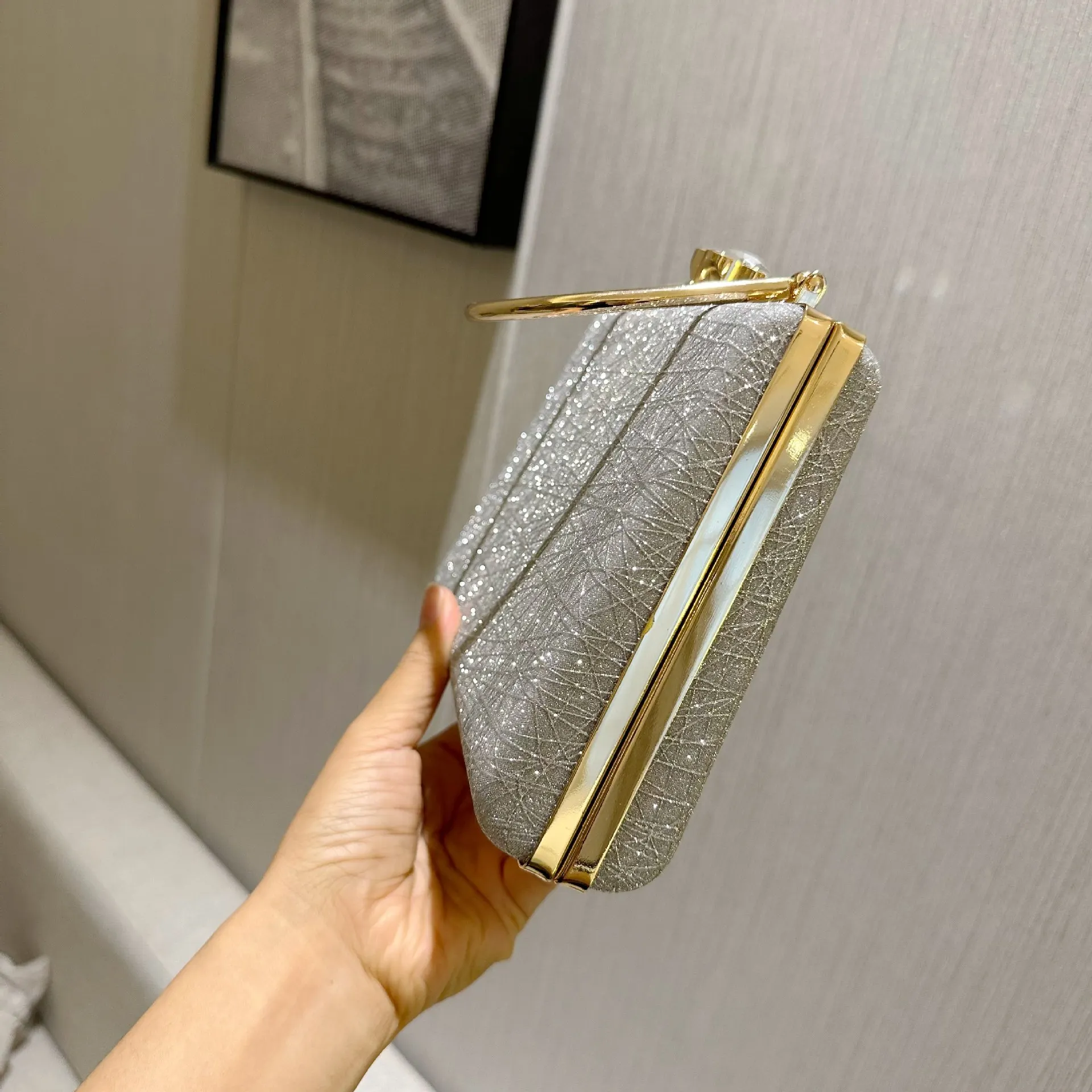 Wholesale Shoulder Bags Spherical Glitter Clutch Evening Bags Female ...