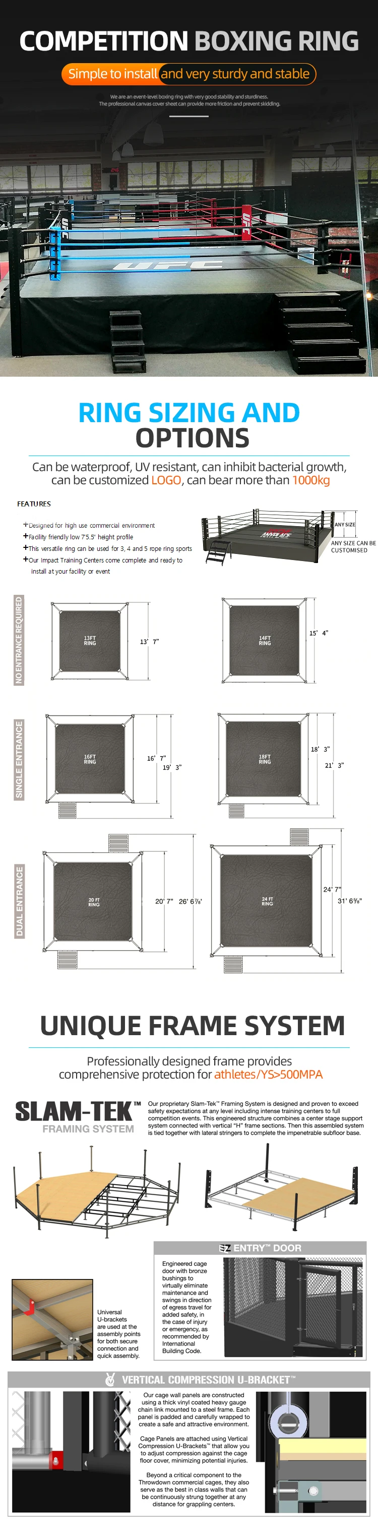 Boxing Ring for Sale - Professional Custom Floor Boxing Ring