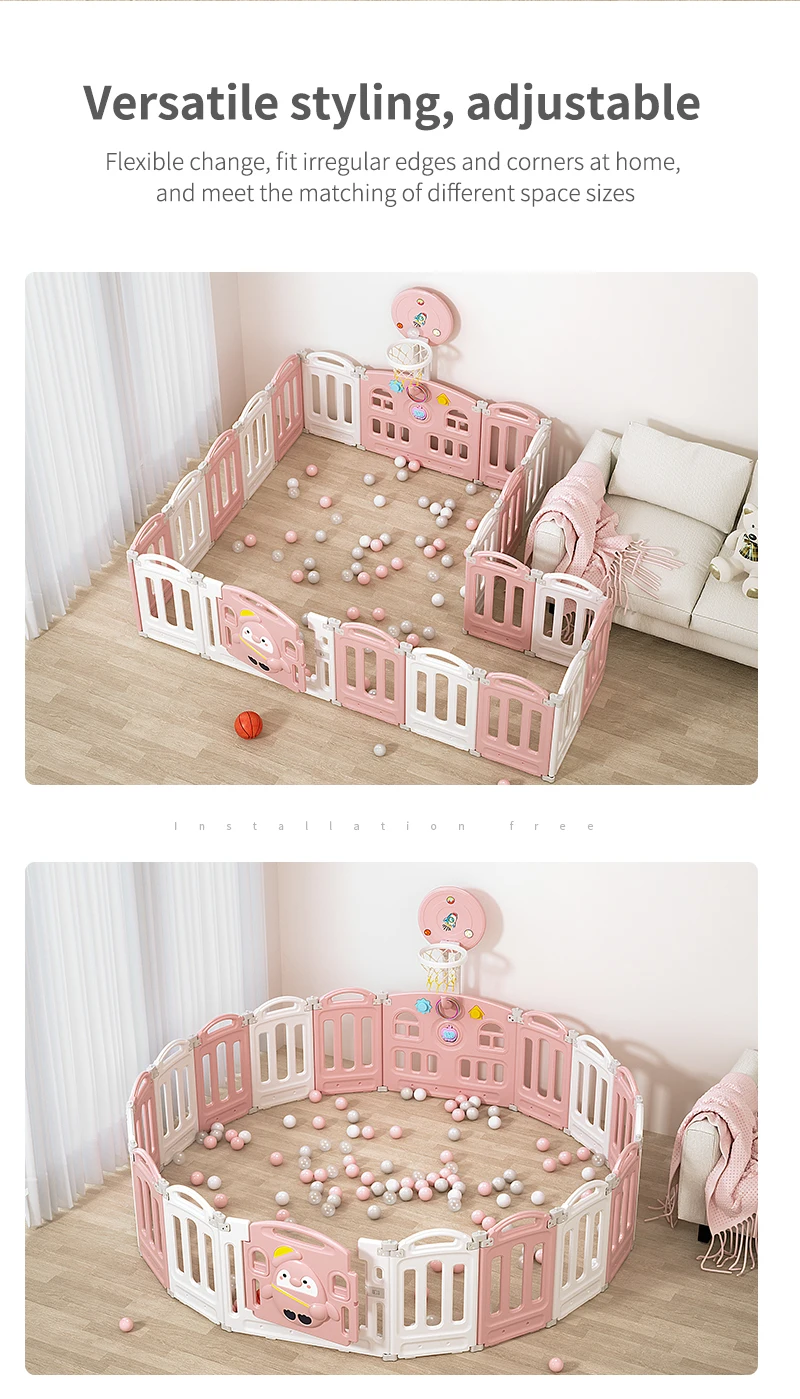 Modern Foldable Plastic Infant Playpen & Safety Gate for Kids