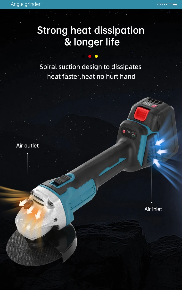 Wireless Hand Grinder Grinding Machine Electric Battery Cordless Angle ...