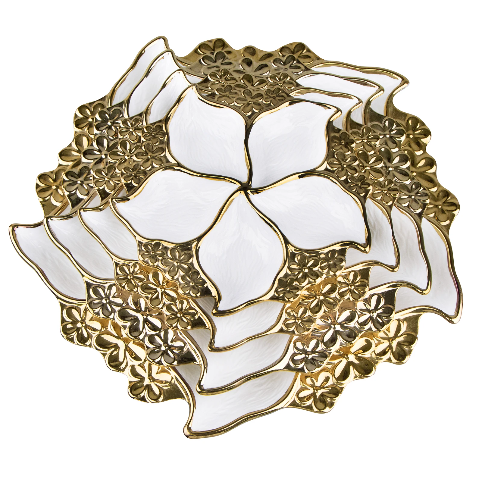 Wholesale Luxury Style Flower Shape Home Decoration Ceramic Plate with ...