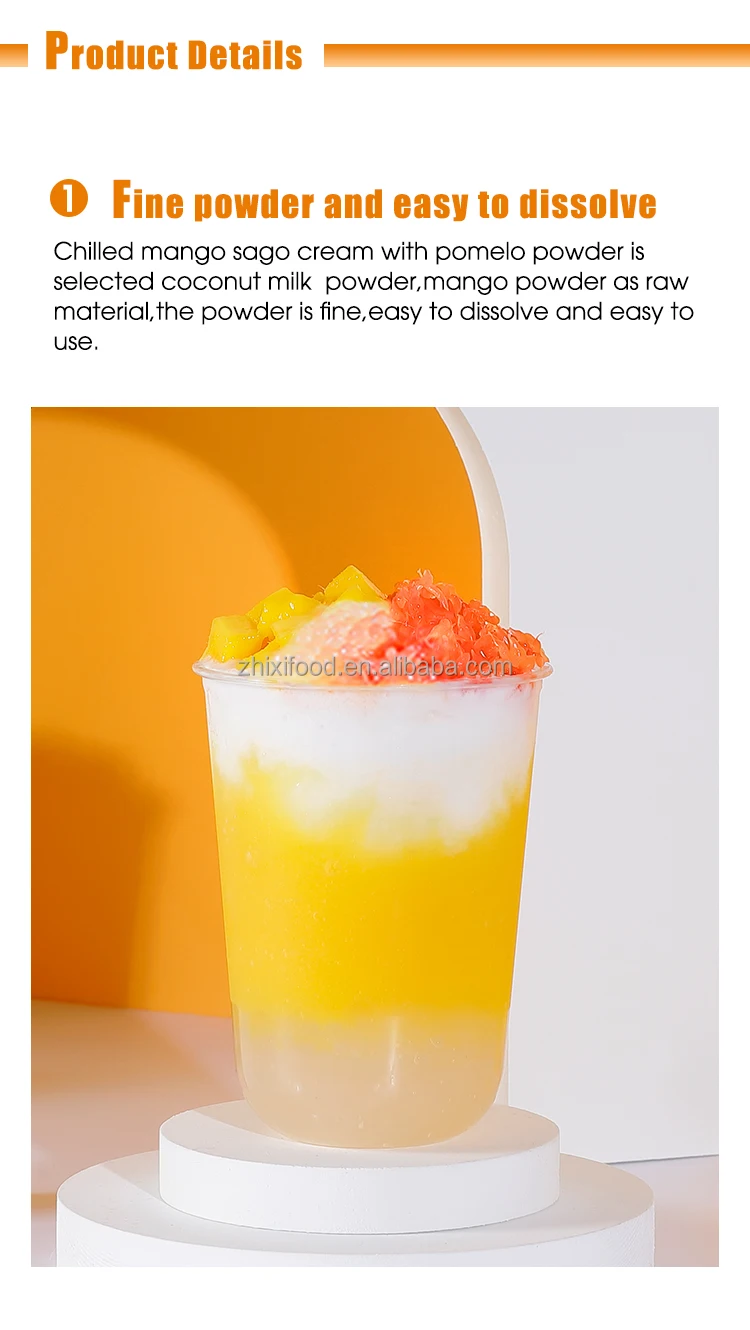 Bubble Tea Hot Drinks Raw Materials - Chilled Mango Sago Cream with ...