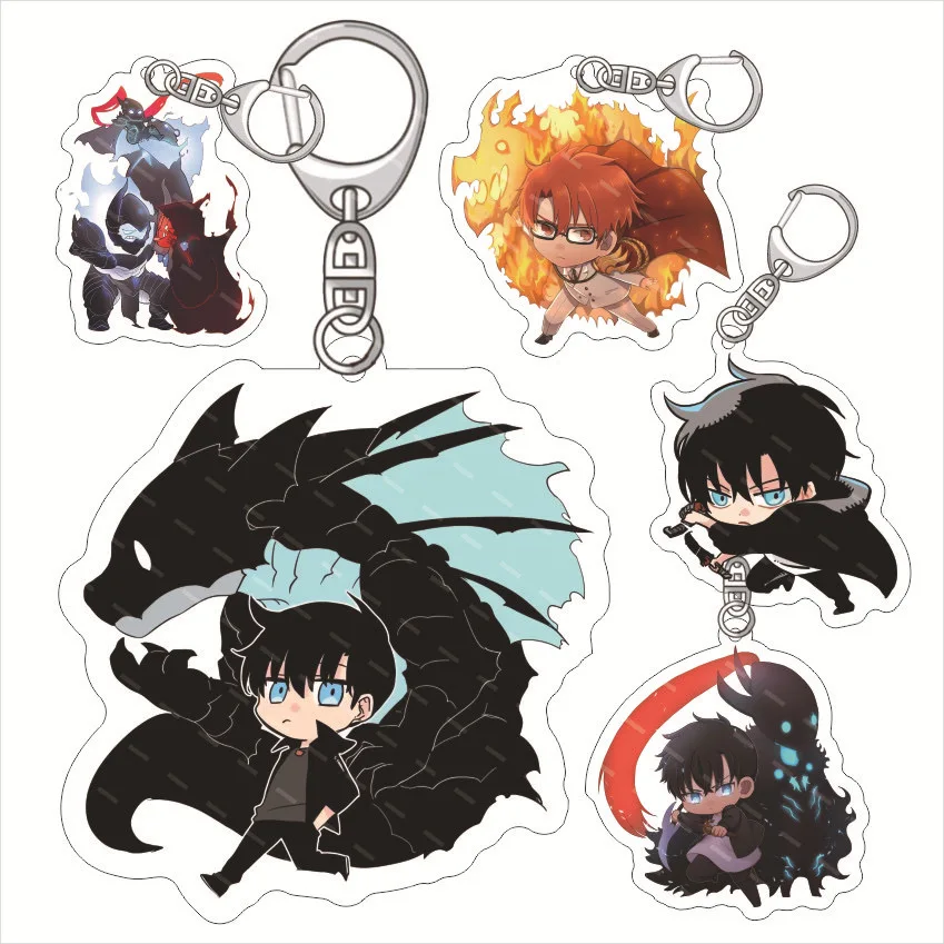 10 Color New Anime Solo Leveling Transparent Acrylic Keychains Key Ring ...
