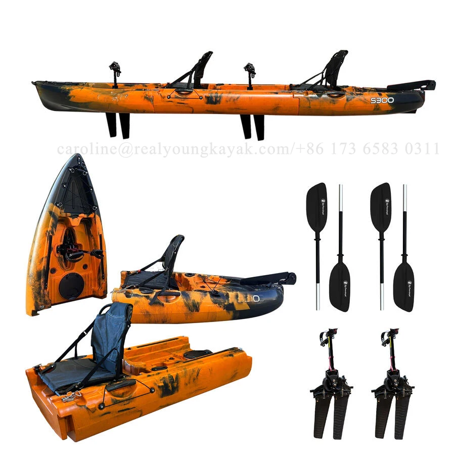 Modular Fishing Kayak - Two Section Pedal Drive Kayak