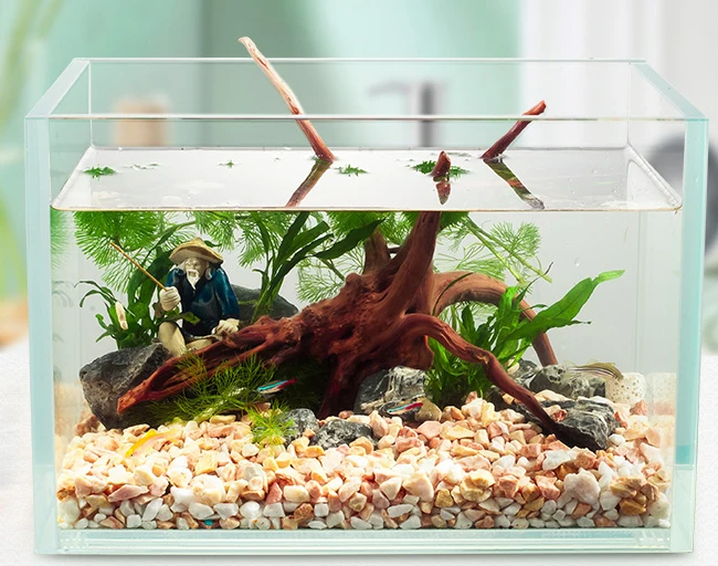 Customizable Aquarium Crystal Glass Fish Tank - Super White Cylinder