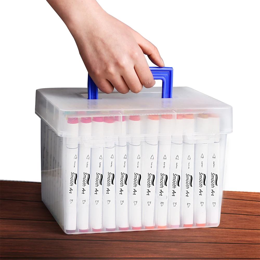 Sketch Markers Set Of 80/120/168/200 Assorted Colors Fine And Brush Tip ...