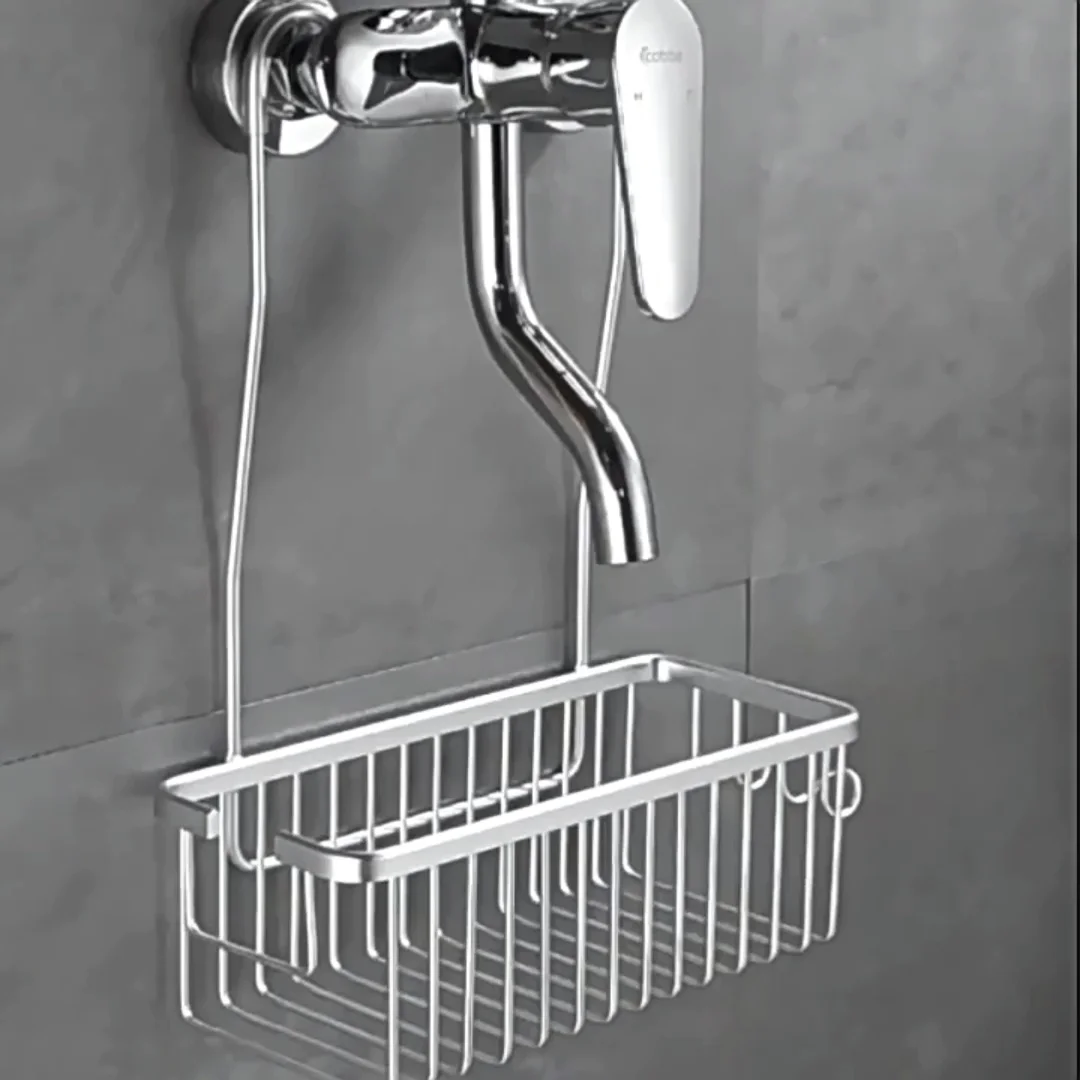 Shower Caddy Bathroom Storage Rack Punch Free Shower Hanging Basket ...