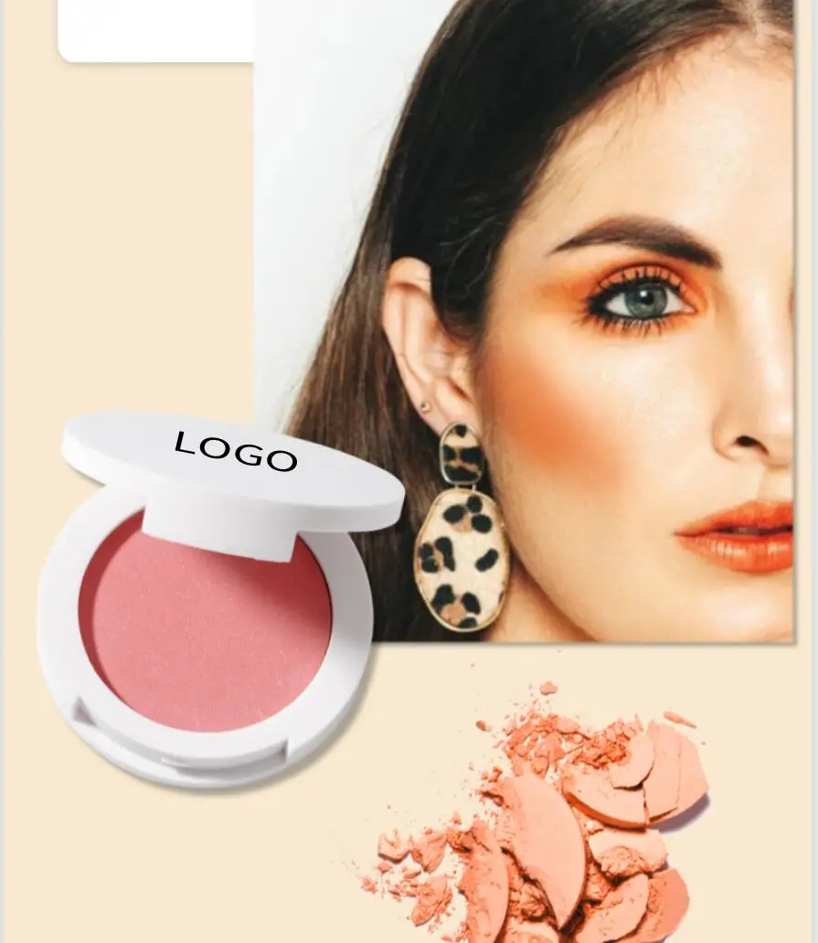Free Print Logo Face Blush Palette Natural Pink Cheek Waterproof Long ...