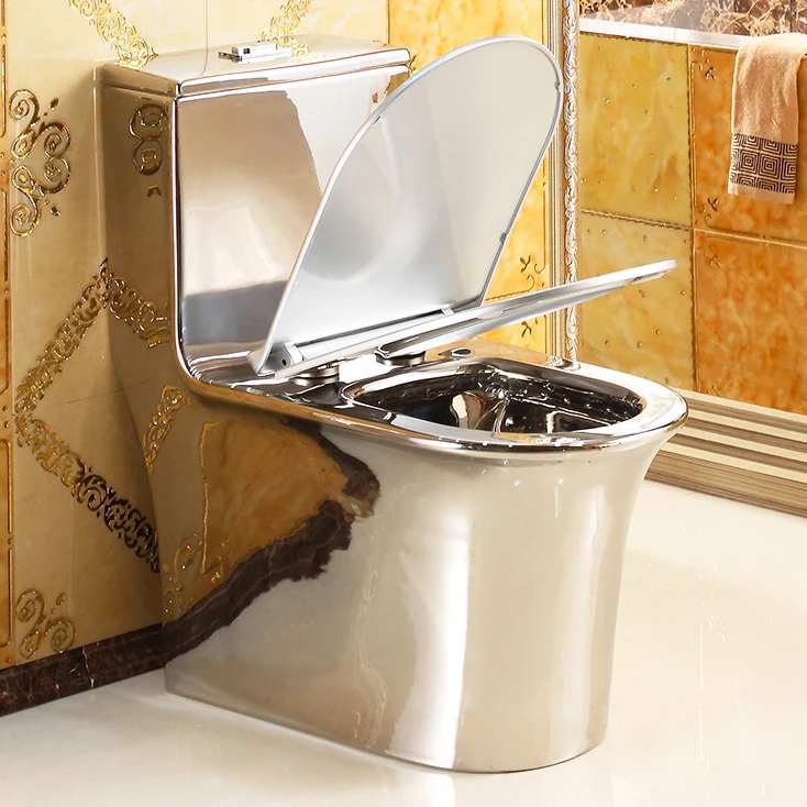 Luxury Electroplated Colored Porcelain WC - Silver Toilet