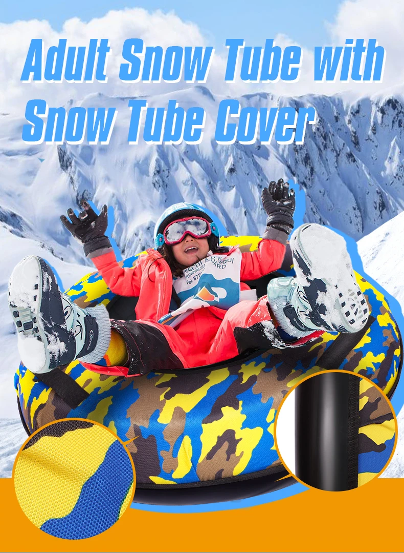 Heavy Duty Inflatable 2 Person Snow Sled Tube Double Large with Premium ...