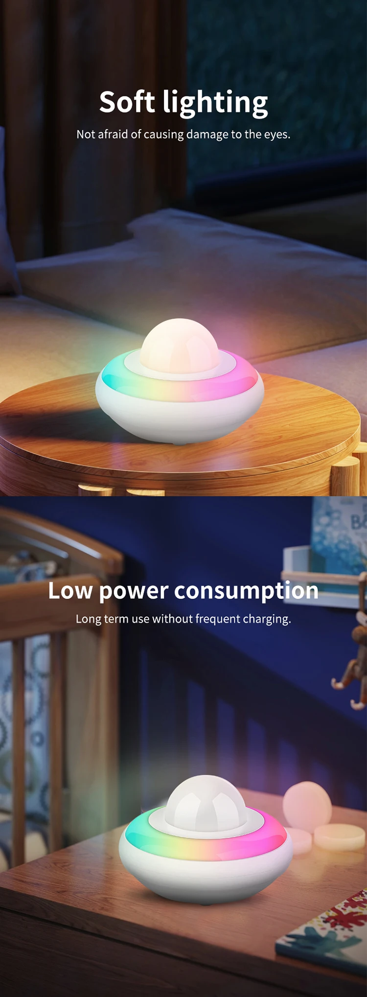 Imycoo New Design Rechargeable Usb Mini Led Night Light 3 Light Colors ...