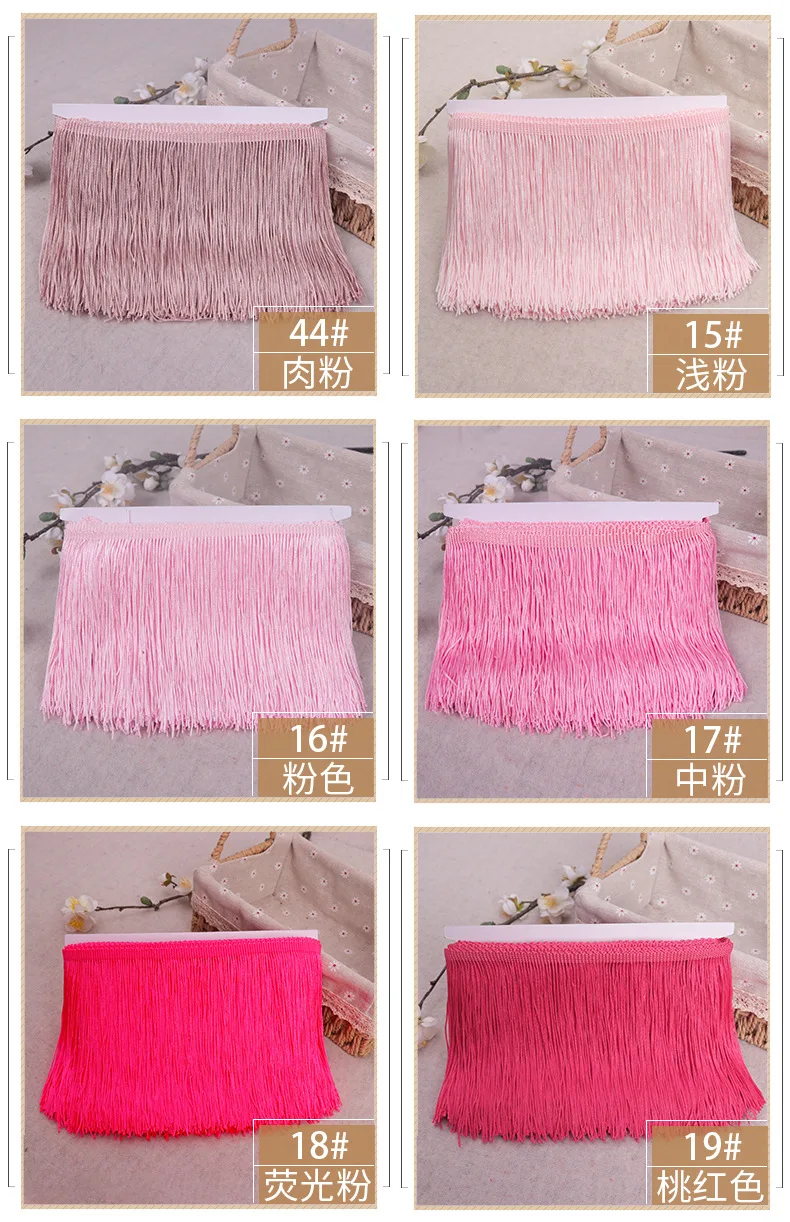 Colorful 4inch Wide Fringe Trim Lace Polyester Fibre Tassel For Clothes ...