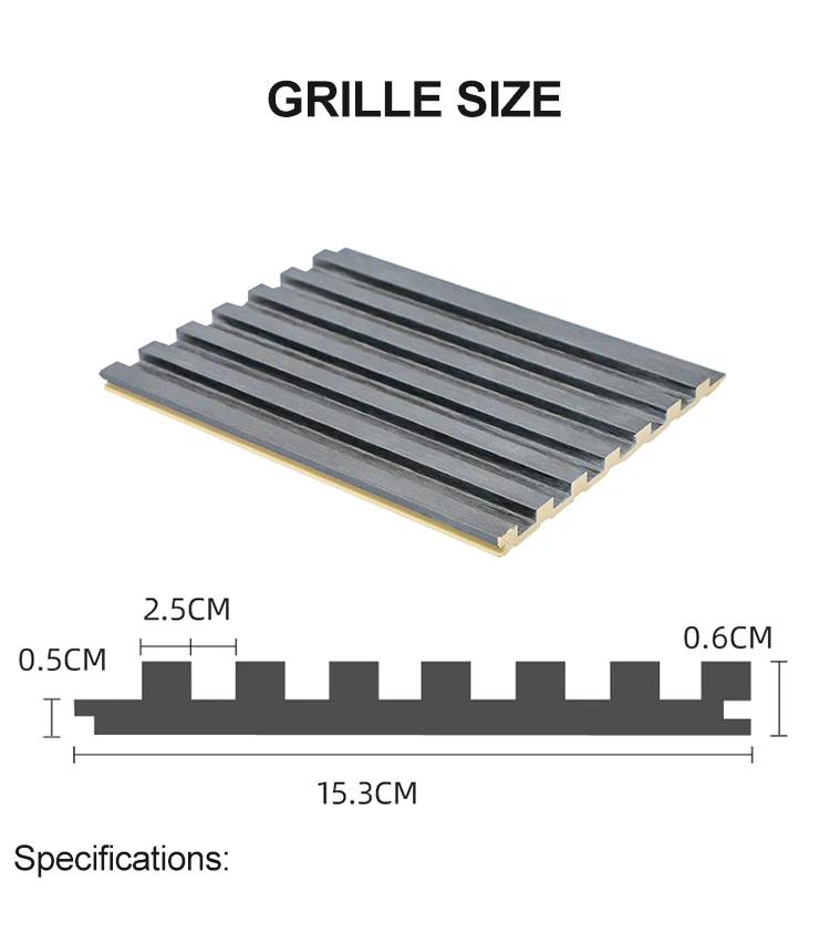 Termite-proof Fluted Grille Wooden Grain Wpc Wall Panel Board - Buy Wpc ...