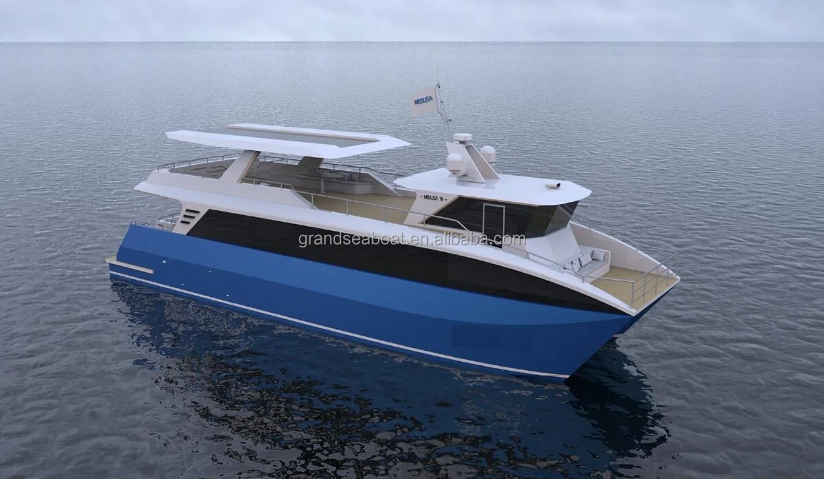 24m Aluminum Luxury Catamaran Yacht - Crew 12, Beam 6.5m