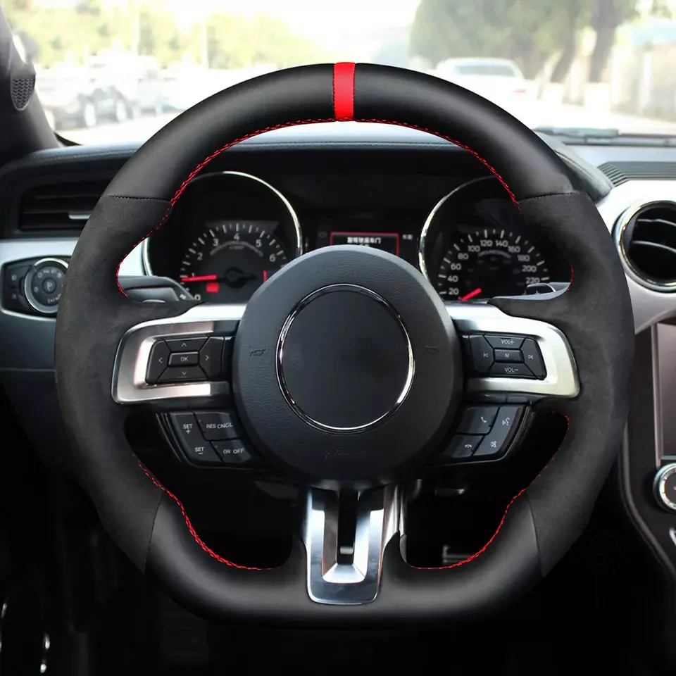 Fancy Real Carbon Fiber Custom Car Steering Wheel Fit for Ford Mustang ...